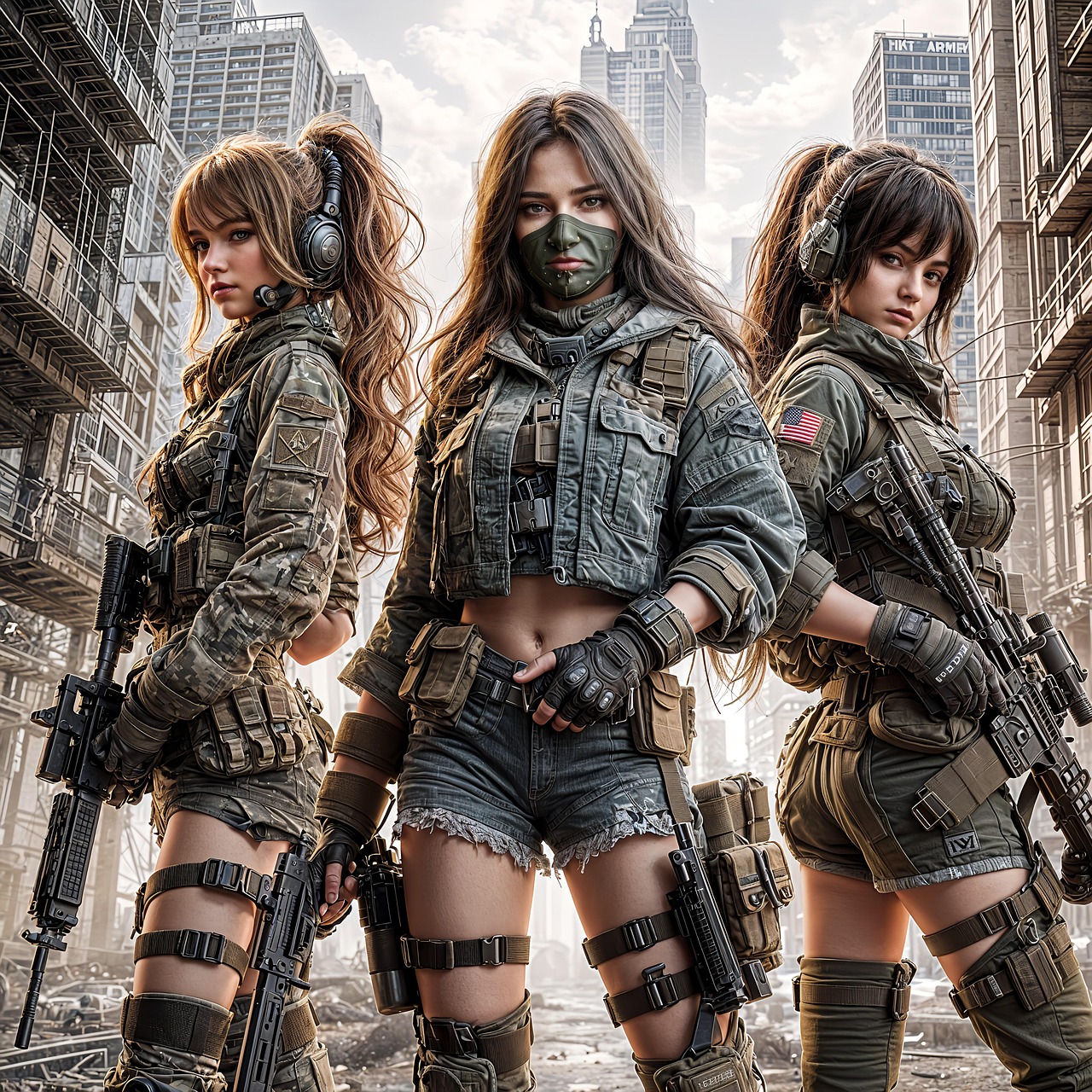 Download Female Fighters, Women, Dystopia. Royalty-Free Stock ...