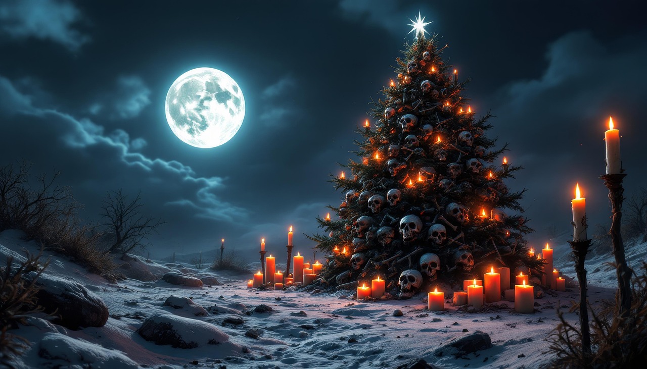 Download Ai Generated, Christmas Tree, Skulls. Royalty-Free Stock ...