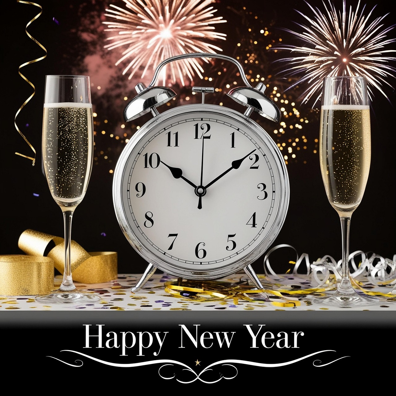 Neujahr Feuerwerk Sekt - Kostenloses Bild auf Pixabay