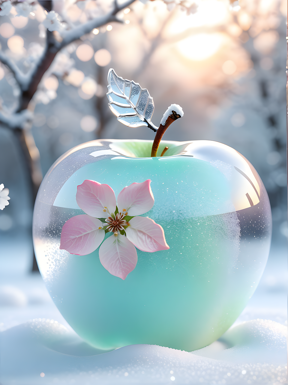 Download Glass Apple, Winter, Mint Green. Royalty-Free Stock ...