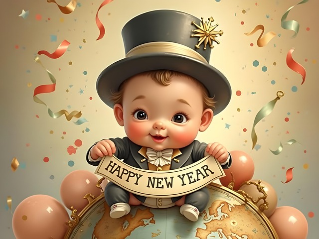 Download Baby New Year, New Years Eve, Midnight. Royalty-Free Stock ...