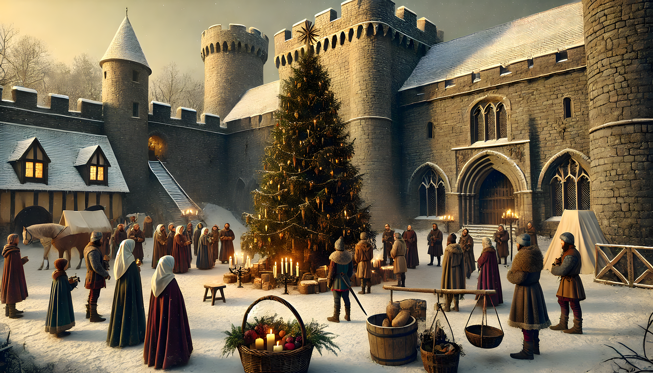 Download Castle, Christmas, Courtyard. Royalty-Free Stock Illustration ...