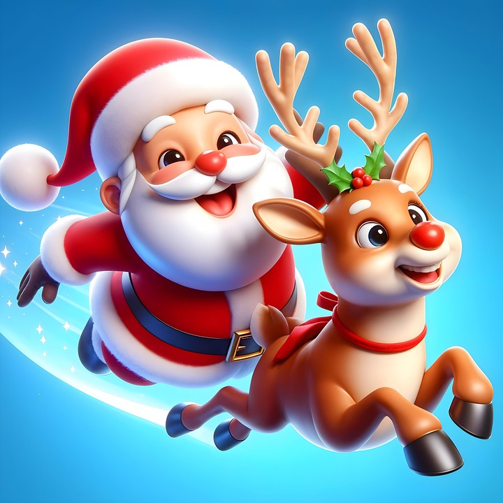 Download Santa Claus, Rudolph, Reindeer. Royalty-Free Stock ...