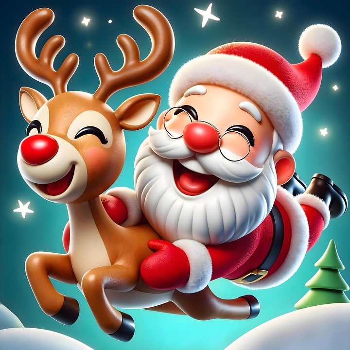Download Santa Claus, Rudolph, Reindeer. Royalty-Free Stock ...