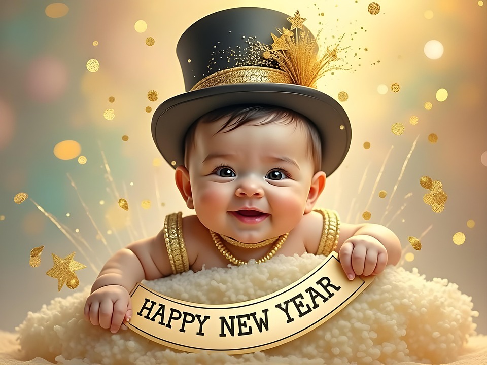 宝贝新年 婴儿 元旦前夜 - Pixabay上的免费图片