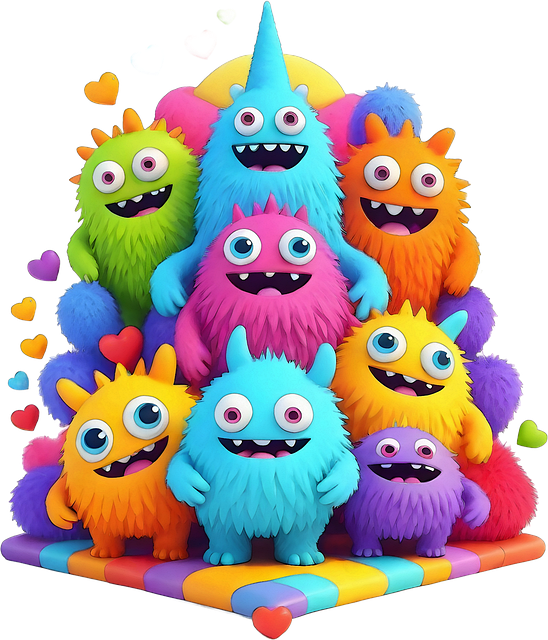 Download Monsters, Colorful, Rainbow Colors. Royalty-Free Stock ...