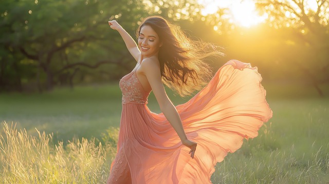 Download Golden Hour, Dancing Woman, Carefree Expression. Royalty-Free ...