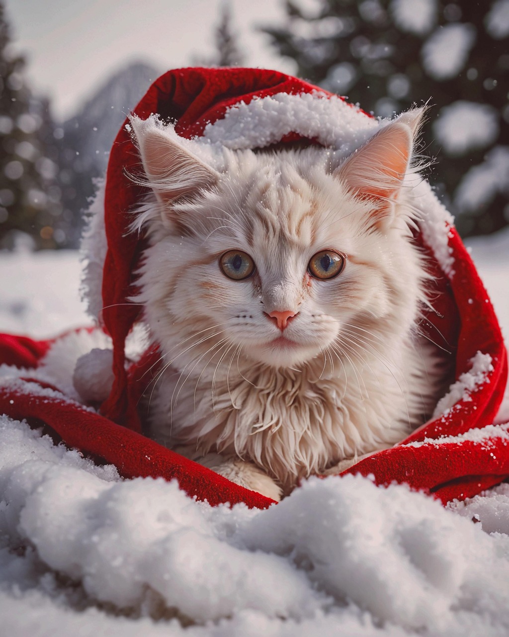 Download Christmas, Cat, Santa Hat. Royalty-Free Stock Illustration ...
