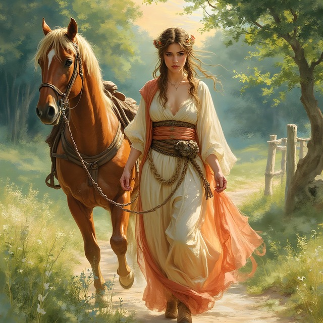 Download Ai Generated, Woman, Horse. Royalty-Free Stock Illustration ...