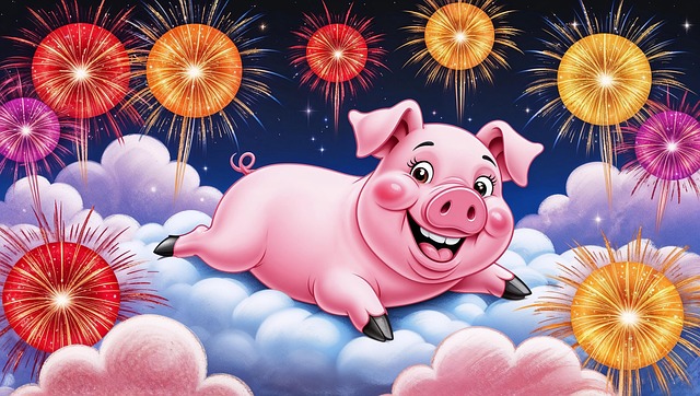 Download Fireworks, Piggy, Nature. Royalty-Free Stock Illustration ...