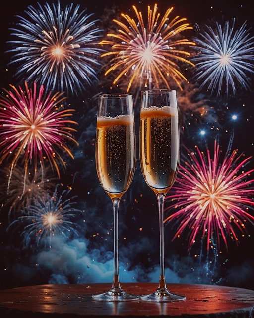 Download New Year, Champagne, Fireworks. Royalty-Free Stock ...