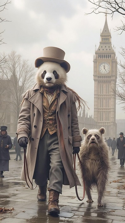 Download Fantasy, Panda, Leash. Royalty-Free Stock Illustration Image ...