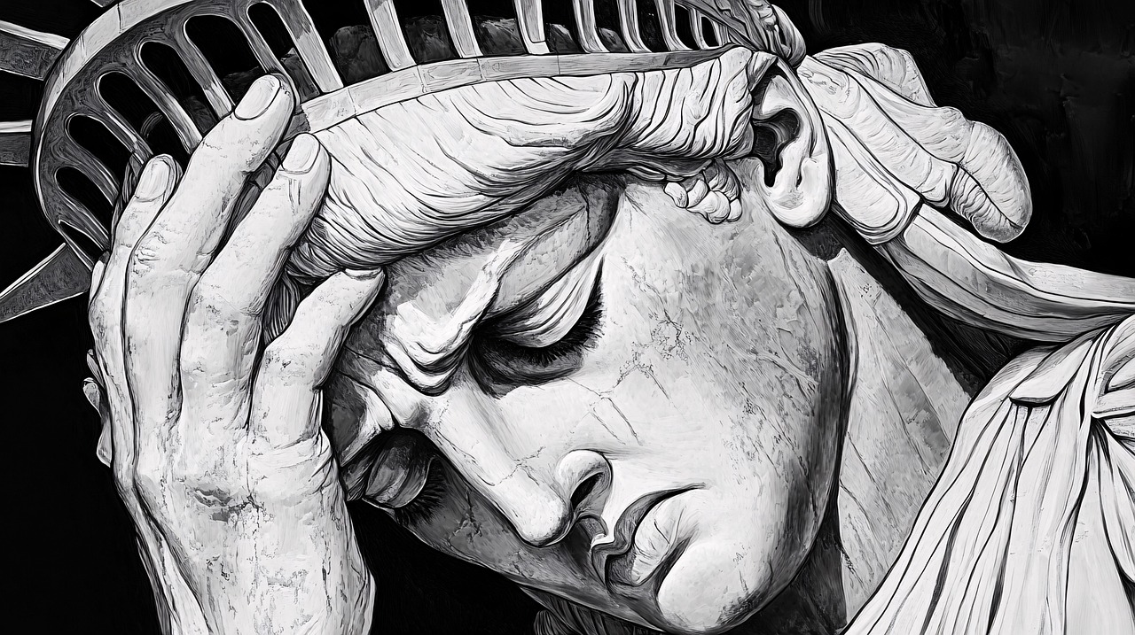 Download Statue Of Liberty, Crying, Surreal. Royalty-Free Stock ...