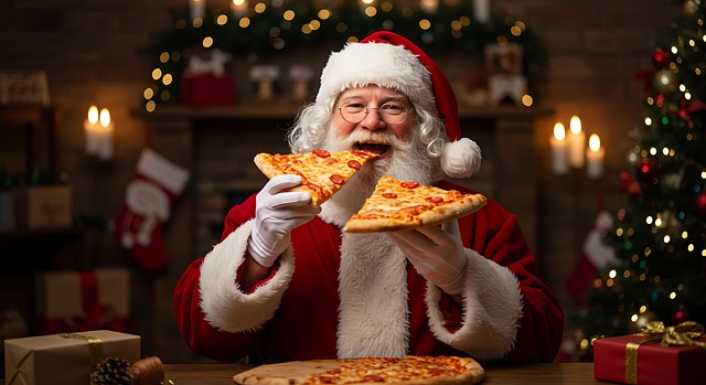 Download Santa Claus, Christmas, Pizza. Royalty-Free Stock Illustration ...
