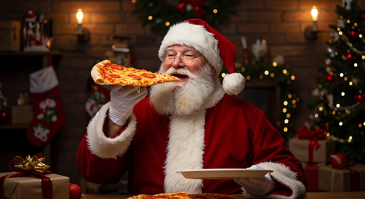 Download Santa Claus, Pizza, Christmas. Royalty-Free Stock Illustration ...