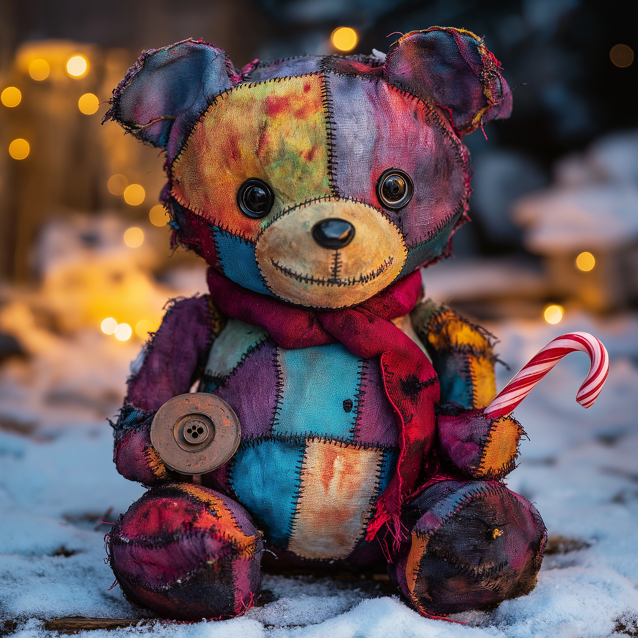 Download Patchwork Teddy Bear, Scrappy Teddy, Colorful Teddy. Royalty ...