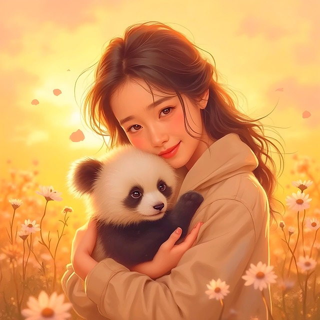 Download Woman, Panda, Beautiful. Royalty-Free Stock Illustration Image ...