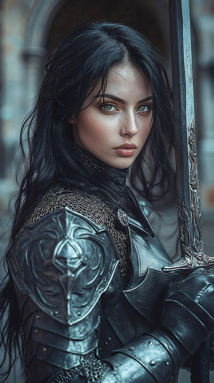 Download Female Paladin, Female Warrior, Scale Armor. Royalty-Free ...