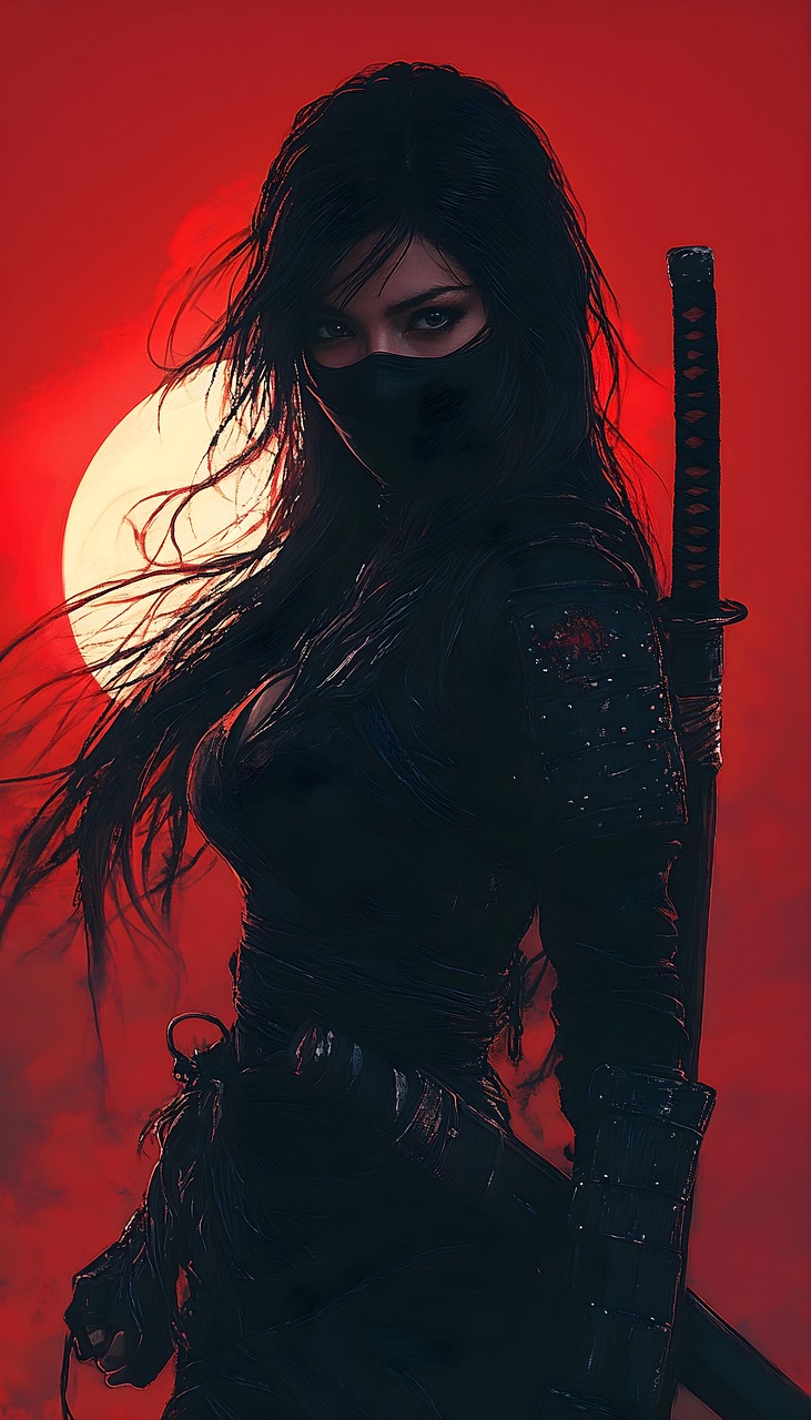 Download Female Ninja, Fantasy Art Style, Japanese Female Warrior ...
