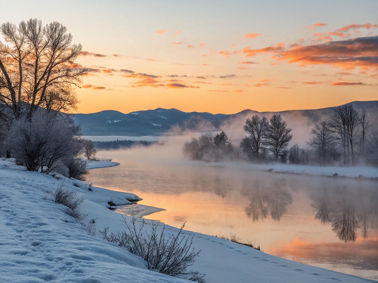 Download River Winter Nature Royalty Free Stock Illustration Image Pixabay