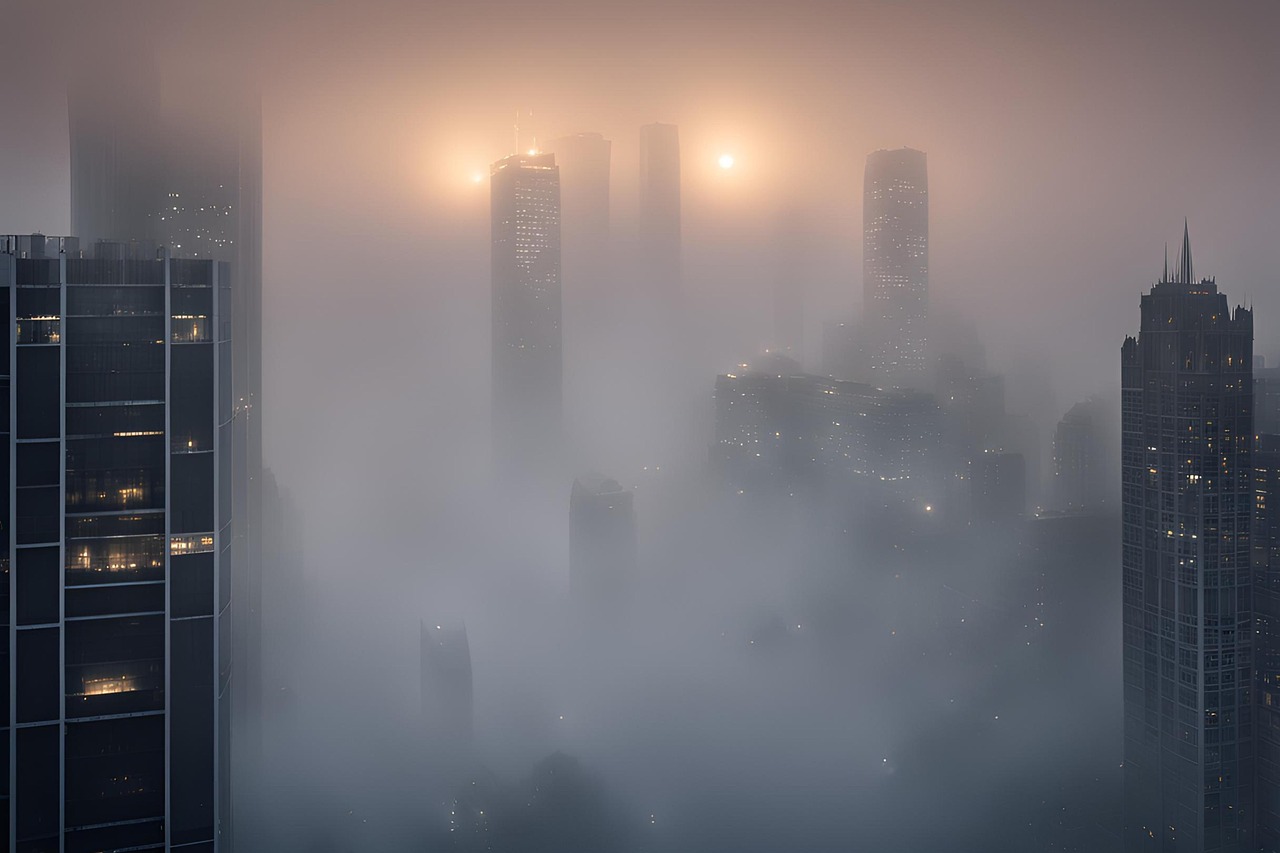 Download City Fog, Urban Fog, Misty Cityscape. Royalty-Free Stock ...