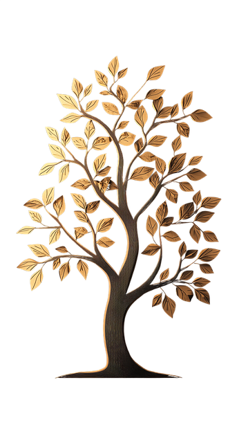 Download Golden Tree, Vector Tree, Minimalist Design. Royalty-Free ...