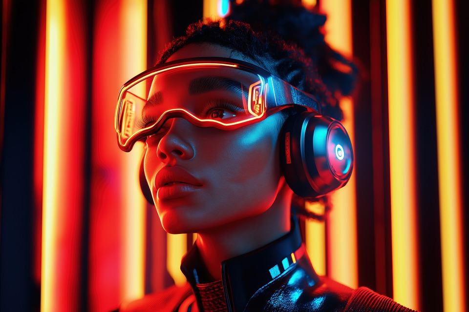 Download Futuristic, Woman, Neon. Royalty-Free Stock Illustration Image ...