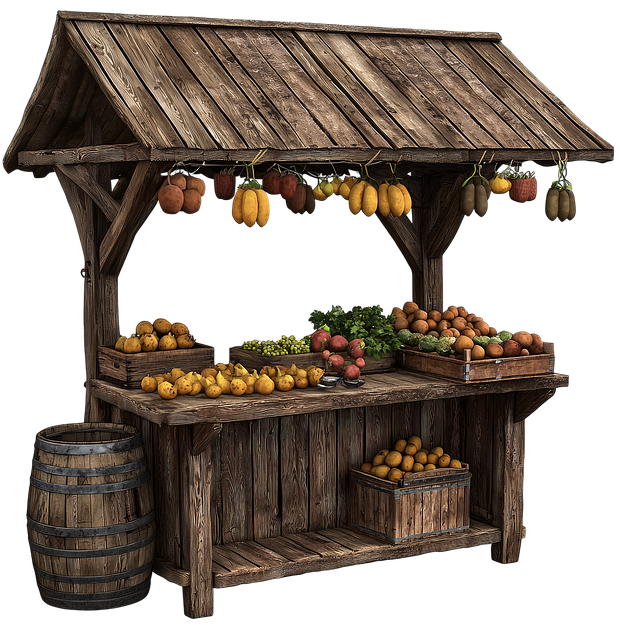 Download Medieval Market Stall, Wooden Market Stall, Rustic Design ...