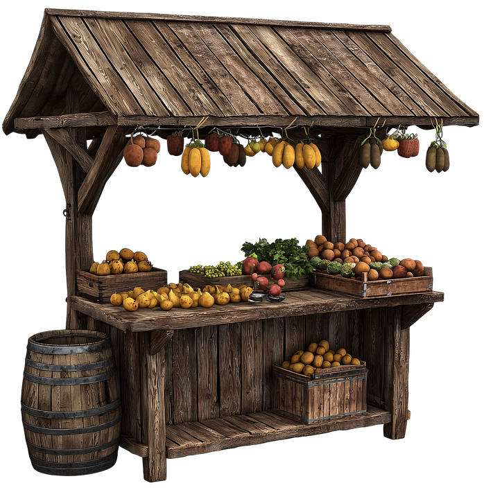 Download Medieval Market Stall, Wooden Market Stall, Rustic Design ...