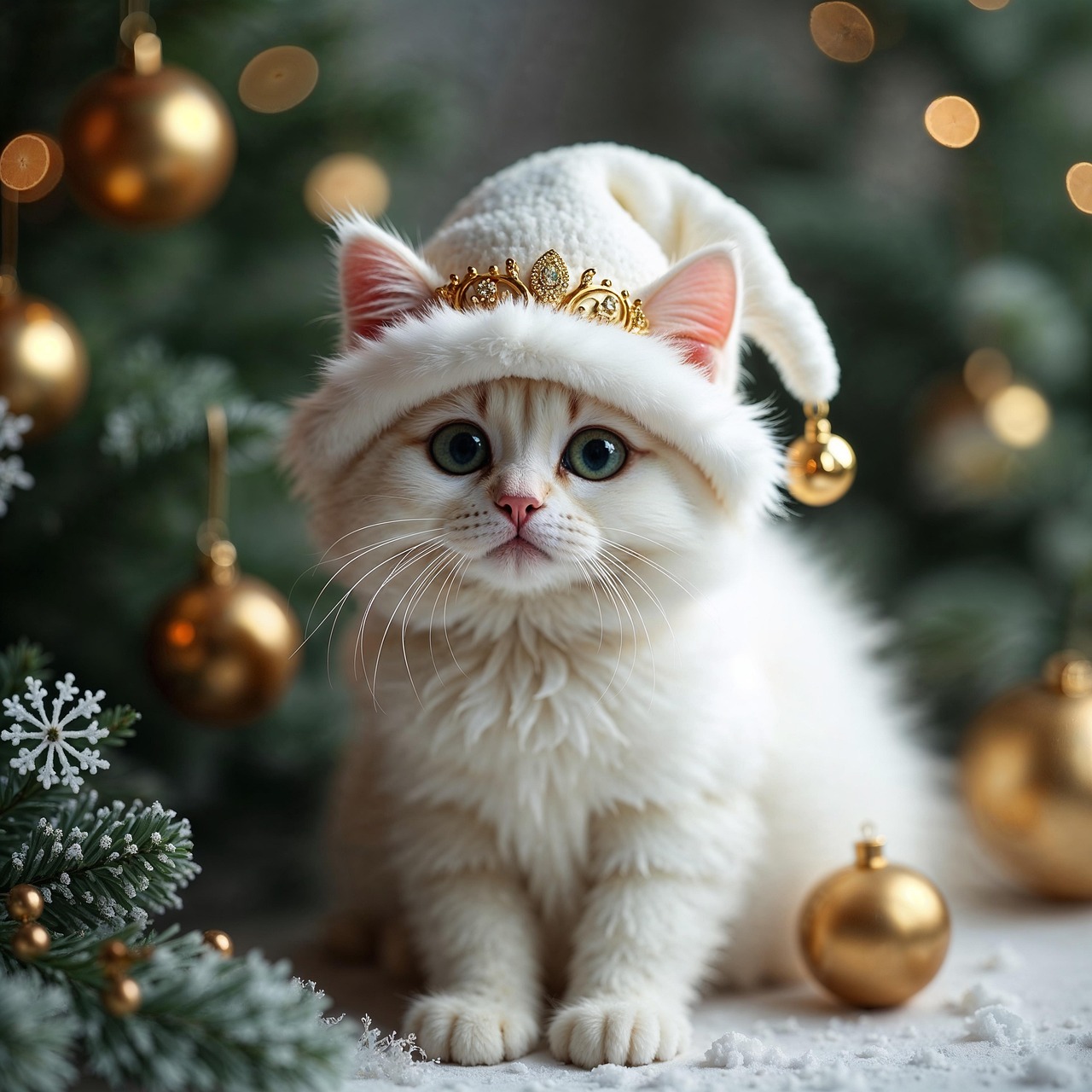 Natal Gato Branco Chapéu - Imagens grátis no Pixabay