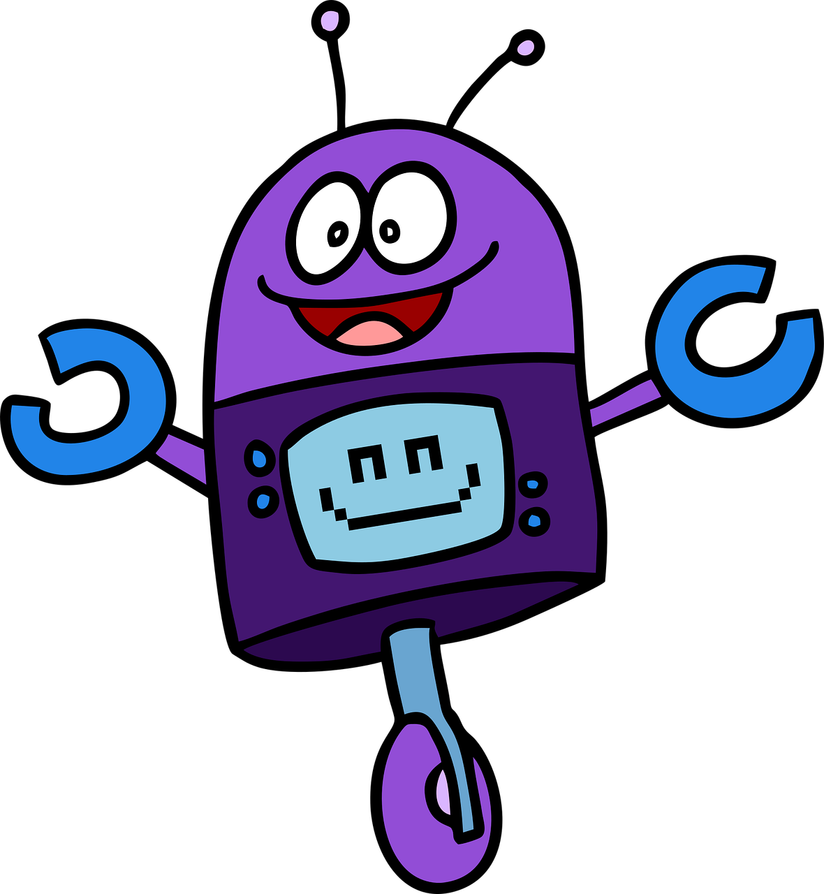 Robot Contento Púrpura - Gráficos vectoriales gratis en Pixabay
