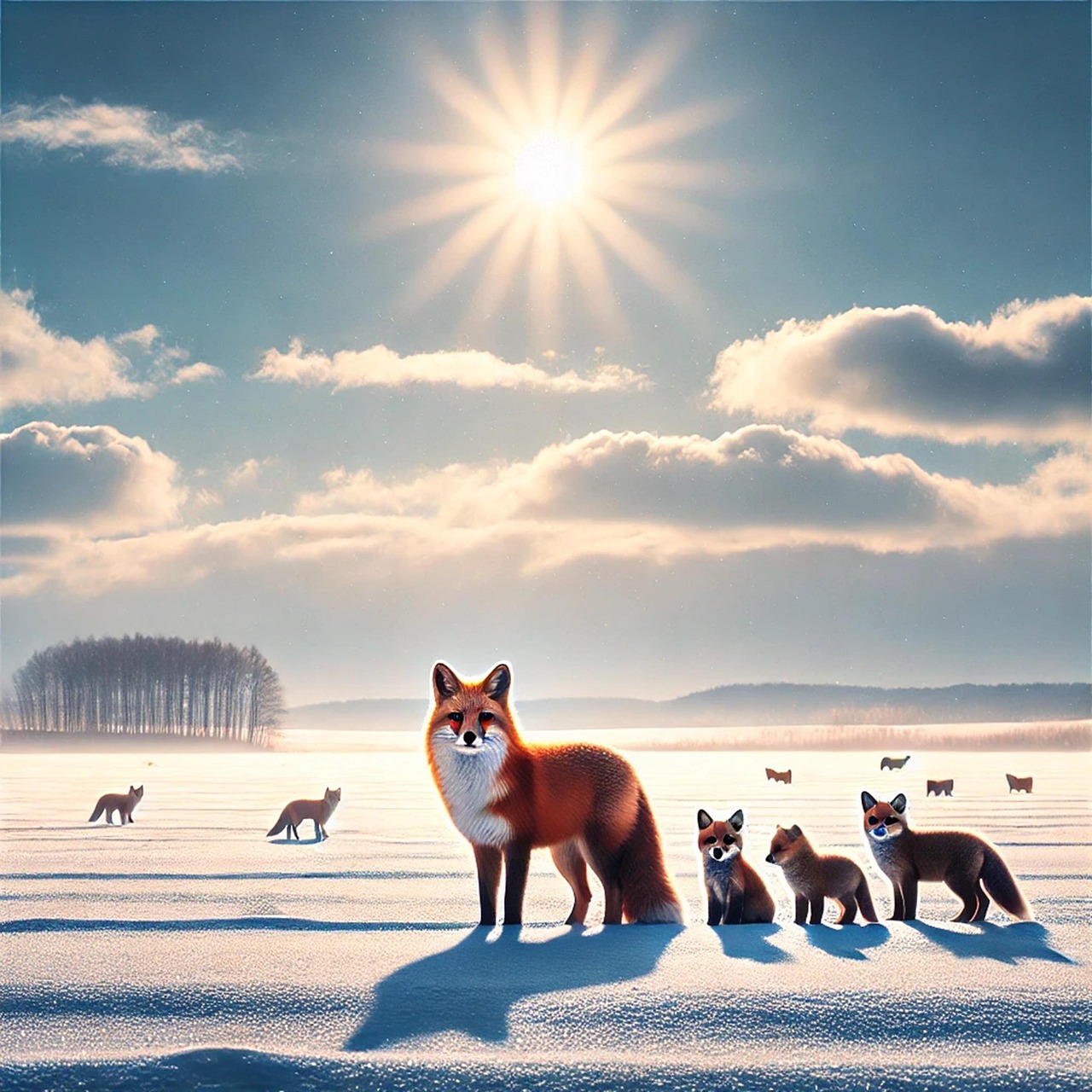 Snow Fox Family - Free photo on Pixabay