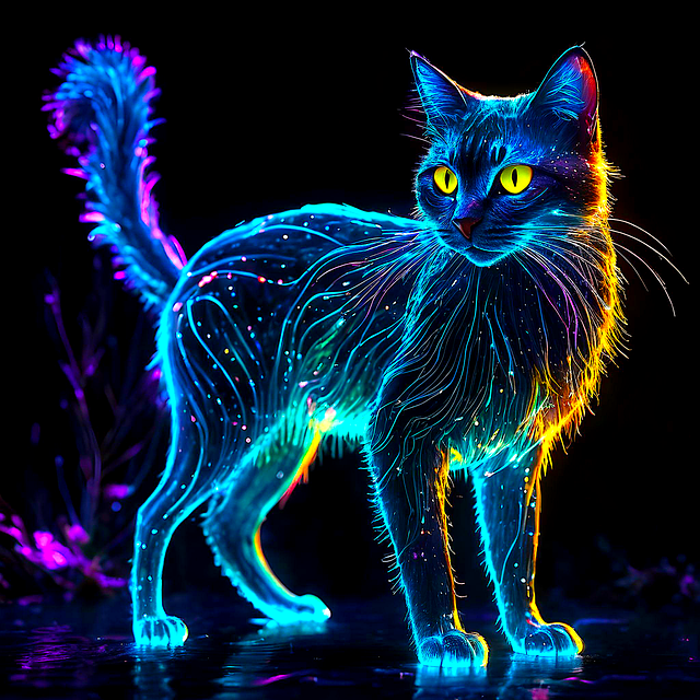 Download Cat, Feline, Bioluminescent. Royalty-Free Stock Illustration ...