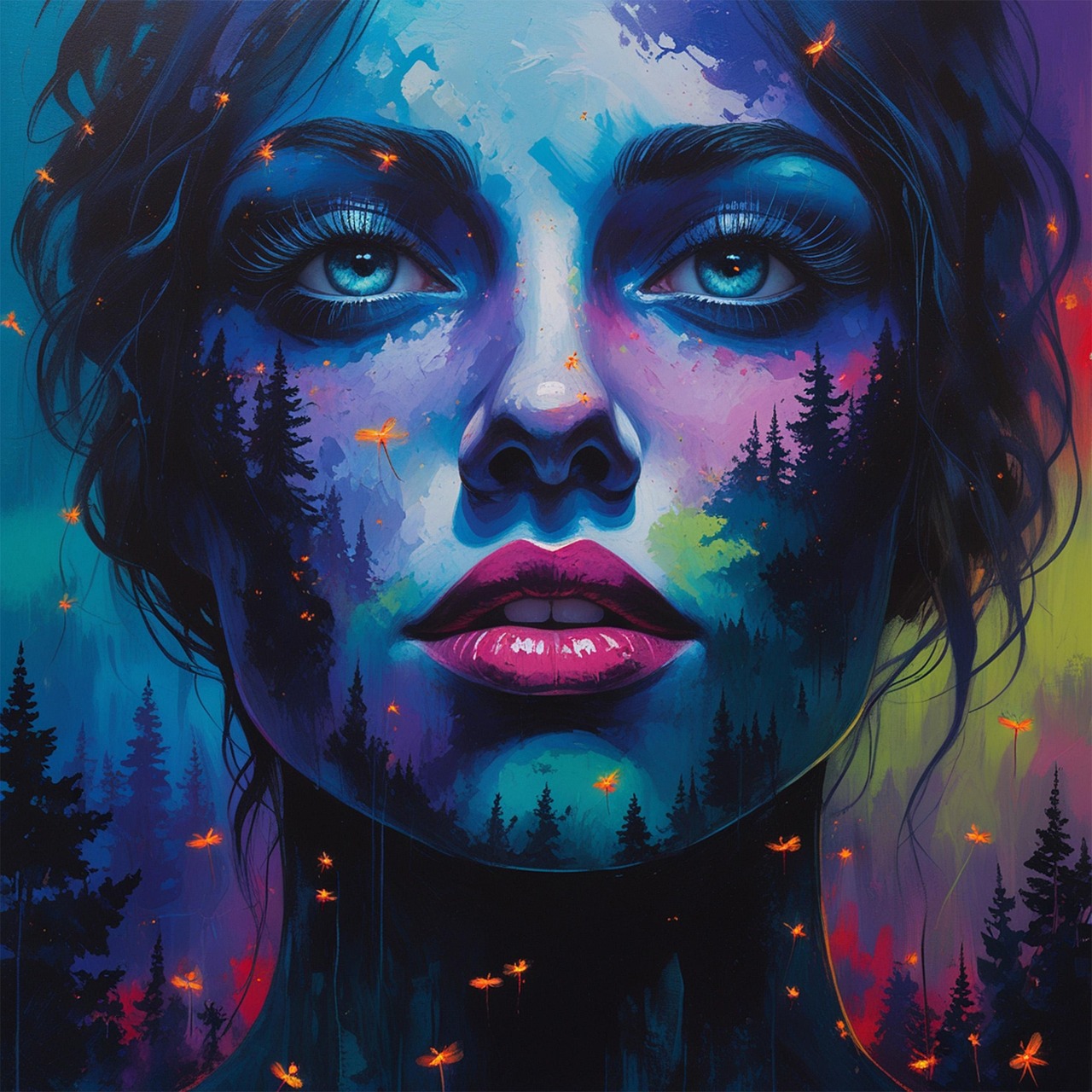 Download Woman, Painting, Forest. Royalty-Free Stock Illustration Image ...