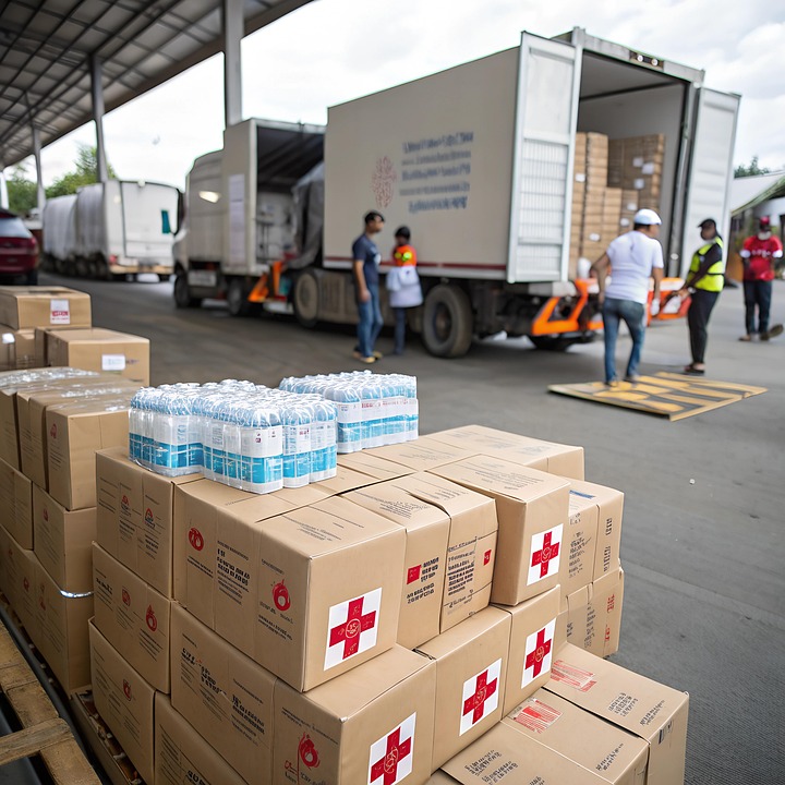 Download Humanitarian Aid, Red Cross, Relief Supplies. Royalty-Free ...