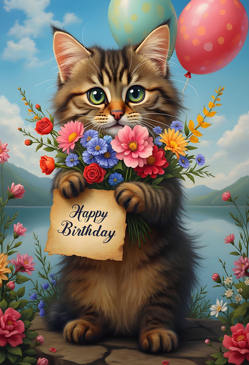 Download Happy Birthday, Cute, Kitten. Royalty-Free Stock Illustration ...