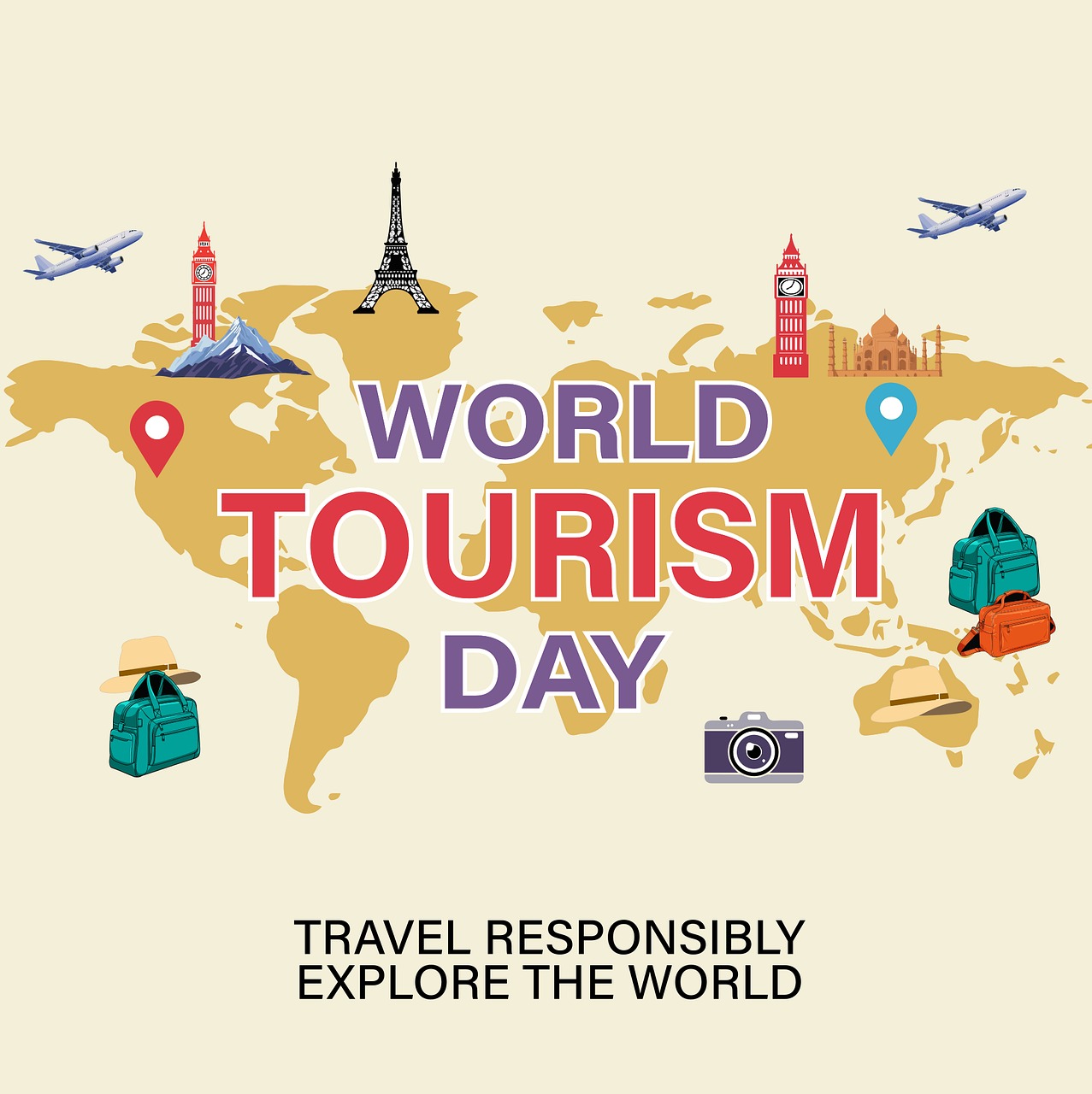 Download Tourism, Travel, World Tourism Day. Royalty-Free Vector ...