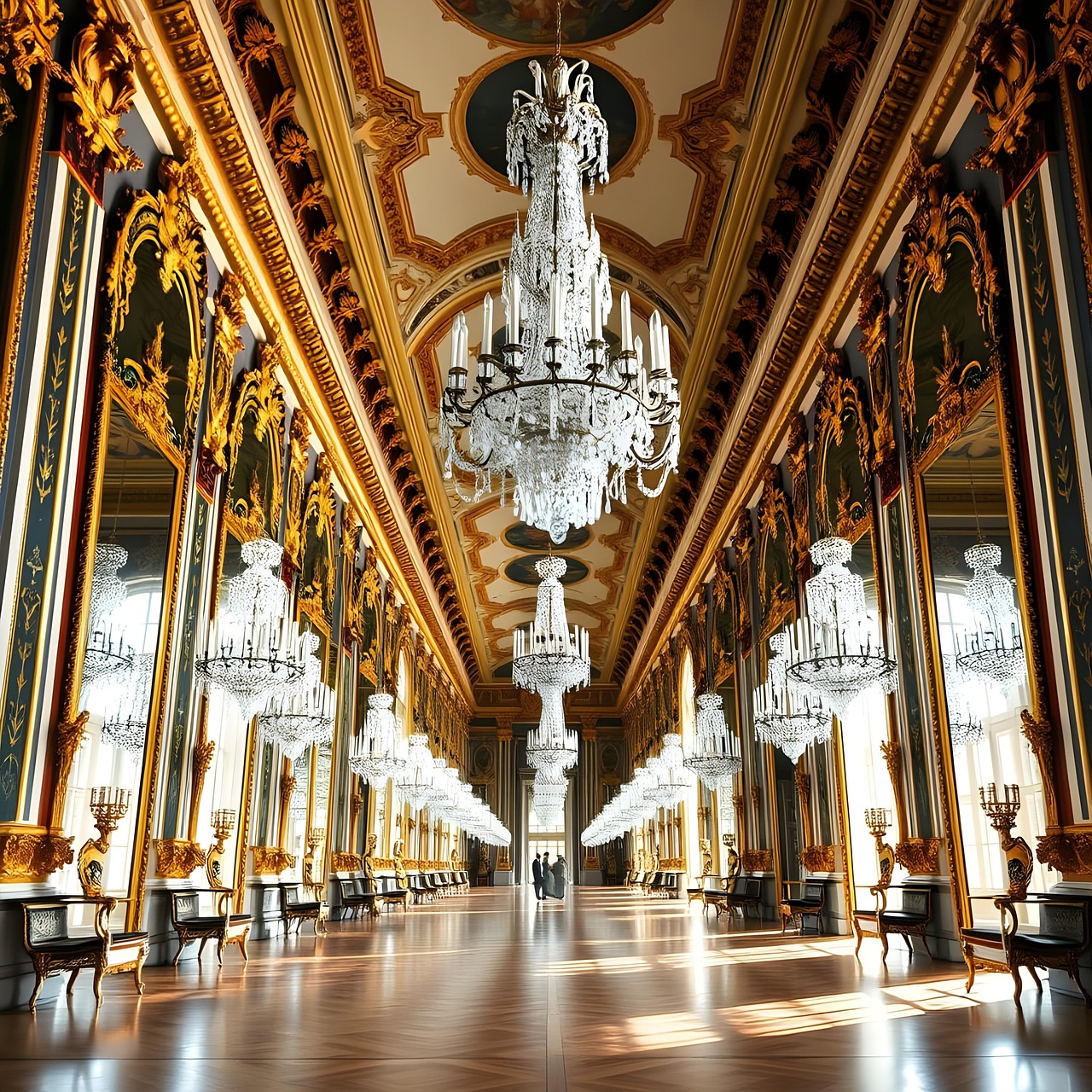 Download Hall Of Mirrors, Versailles, France. Royalty-Free Stock ...