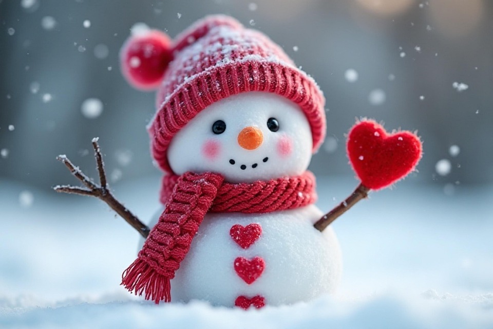 Download Valentine'S Day, Snowman, Winter. Royalty-Free Stock ...