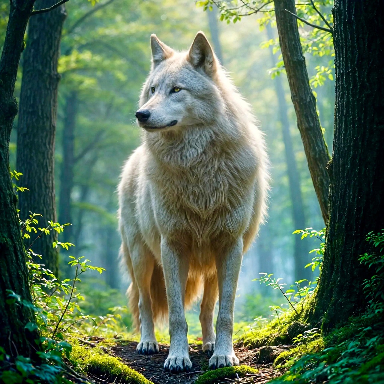 Download Beautiful, White, Wolf. Royalty-Free Stock Illustration Image ...
