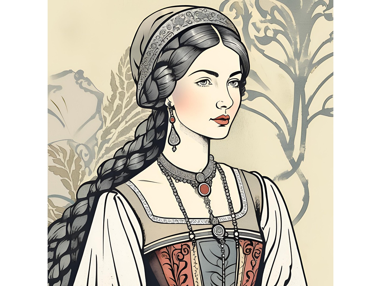 Download Middle Ages, Woman, Hood. Royalty-Free Stock Illustration ...