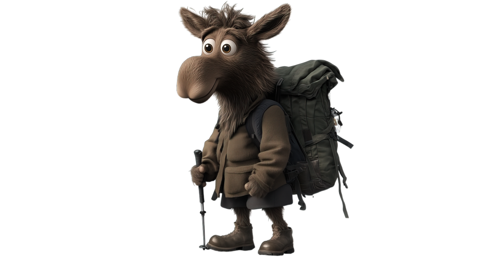 Download Moose, Character, Hiking Gear. Royalty-Free Stock Illustration ...