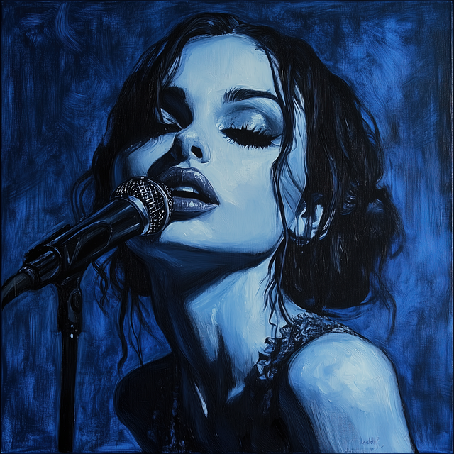 Download Blue Portrait, Fine Art, Woman Singing. Royalty-Free Stock ...