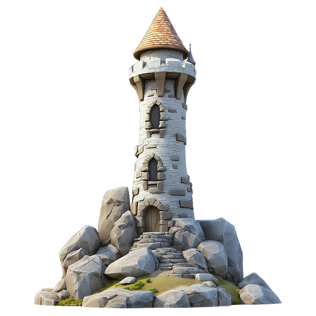 Download Fantasy Tower, Stone Building, 3D Model. Royalty-Free Stock ...