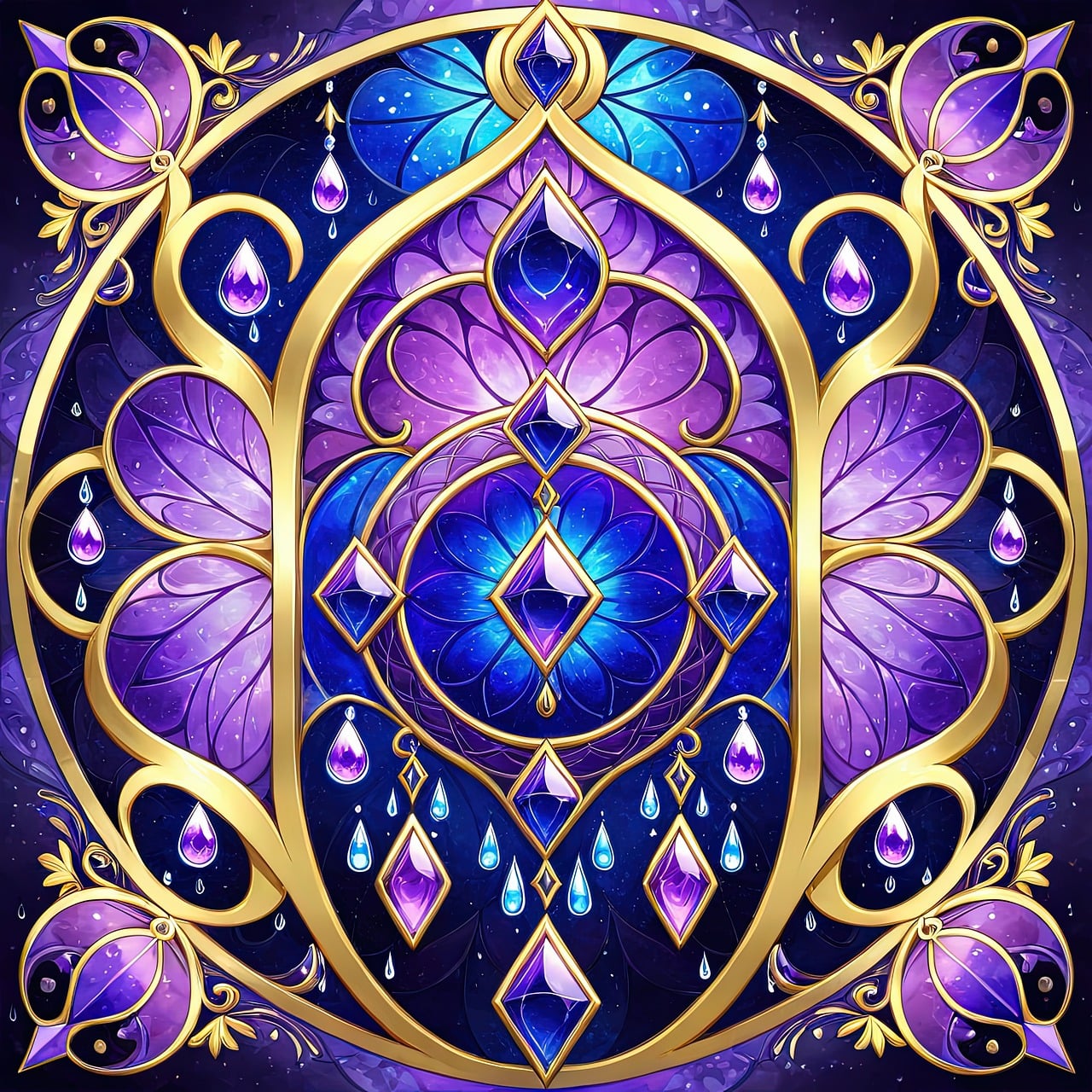 Download Stained Glass, Gemstone Art, Geometric Design. Royalty-Free ...
