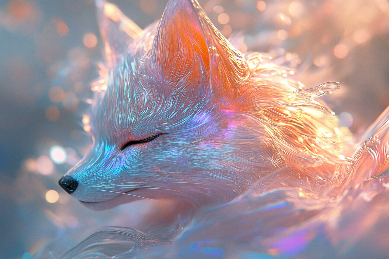 Download Kitsune, Fox, Iridescent. Royalty-Free Stock Illustration ...