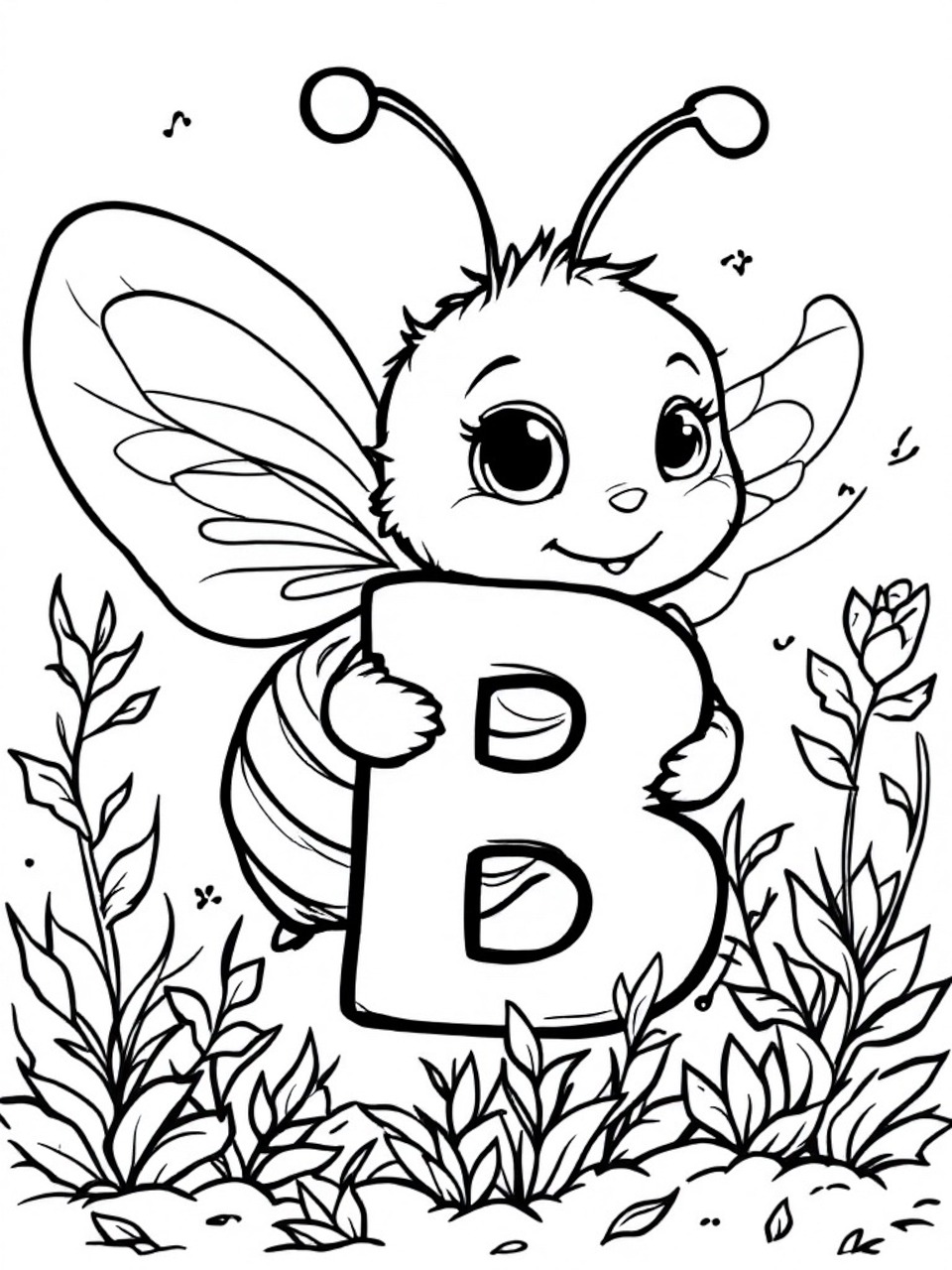 Download Bee, Letter Bee, Flowers. Royalty-Free Stock Illustration ...