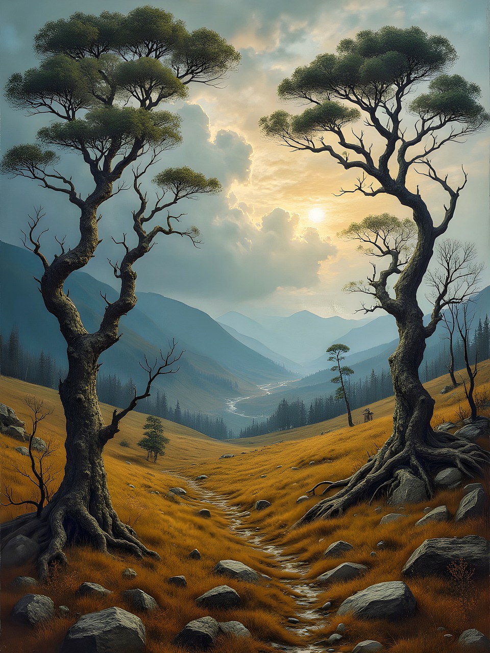 Download Ai Generated, Trees, Landscape. Royalty-Free Stock ...