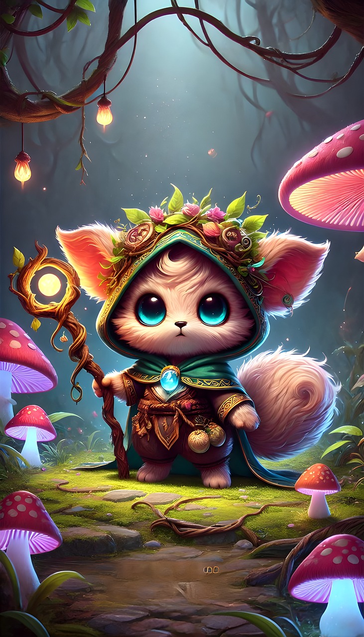 Download Cute Yordle, Fantasy Druid, Enchanted Forest. Royalty-Free ...