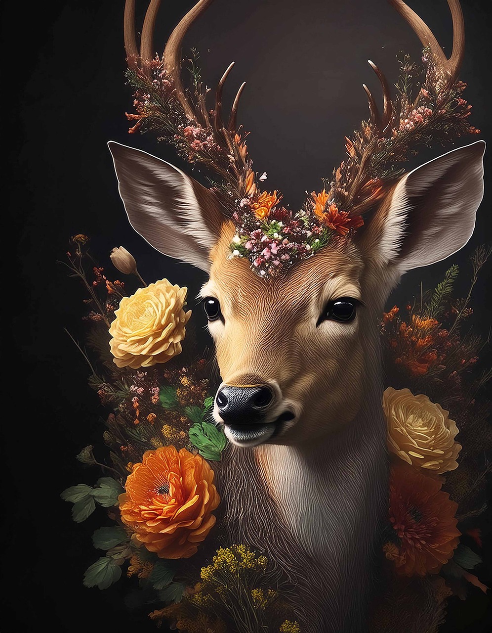 Download Deer, Flowers, Animal. Royalty-Free Stock Illustration Image ...